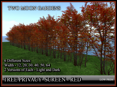Second Life Marketplace - TMG - AUTUMN TREE SCREENS - RED* Low Prim Privacy